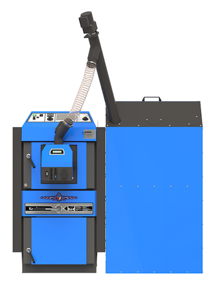 ATMOS Kohlevergaserkessel KC25S DUAL Set mit Brenner A25KC und 400 Liter Pelletbehälter - HHG ...